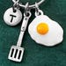 Egg Keychain VERY SMALL Fried Egg Keyring Sunny Side up Egg Charm ...