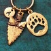 Bear Claw Keychain SMALL Arrowhead Keychain Personalized Keychain ...