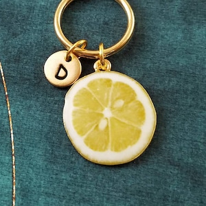 Lemon Keychain SMALL Lemon Keyring Food Keychain Lemon Slice - Etsy