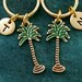 Palm Tree Keychain SET of 2 SMALL Palm Tree Keyrings Beach Keychain ...
