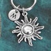 Sun Keychain SMALL Sun Keyring Silver Sun Charm Keychain Sun Pendant ...