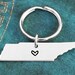 Tennessee Keychain SMALL Personalized Tennessee Keyring Long Distance ...