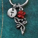 Red Rose Keychain SMALL Rose Charm Keychain Keyring Girlfriend Keychain ...