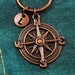 Compass Keychain SMALL Compass Keyring Compass Charm Keychain Compass ...