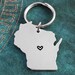 Wisconsin Keychain Personalized Hand Stamped Wisconsin Keyring Long ...