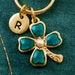 Flower Keychain SMALL Blue Flower Keyring Four Leaf Clover Keychain ...