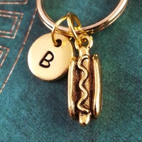 Hot Dog Keychain VERY SMALL Hot Dog Keyring Hotdog Keychain Food ...