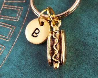 Hot Dog Keychain VERY SMALL Hot Dog Keyring Hotdog Keychain Food ...