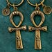 Ankh Keychain SET of 2 SMALL Ankh Charm Keychains Personalized Initial ...