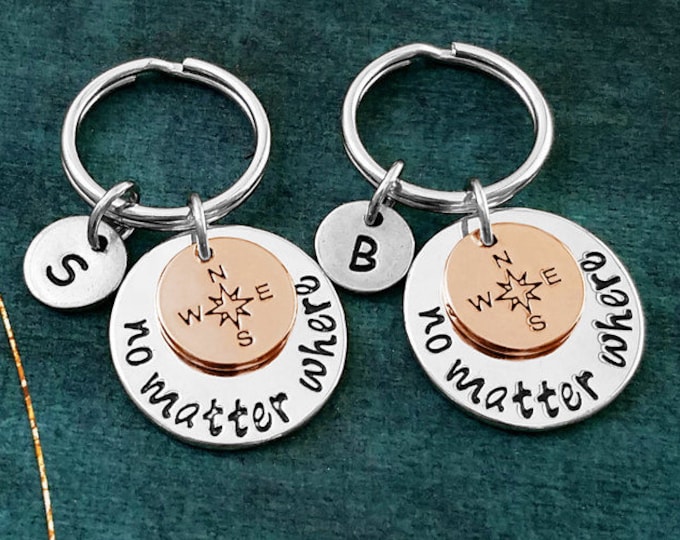 No Matter Where Keychain SET of 2 SMALL Charm Keychains | Etsy
