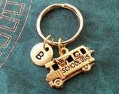 School Bus Keychain VERY SMALL Bus Keyring Teacher Keychain - Etsy