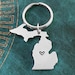 Michigan Keychain Personalized Hand Stamped Michigan Keyring Long ...