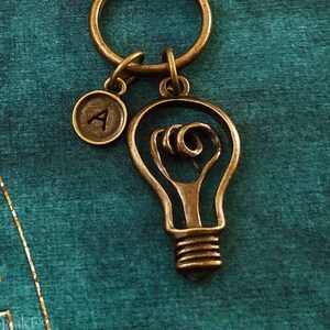 Lightbulb Keychain SMALL Bronze Light Bulb Keychain Light Keychain ...