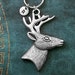 Deer Keychain LARGE Deer Head Keychain Deer Keyring Stag Keychain Deer ...