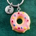 Donut Keychain SMALL Pink Donut Keyring Donut With Sprinkles Keychain ...