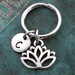 Lotus Keychain, VERY SMALL Lotus Flower Keyring, Personalized Keychain ...