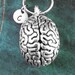 Anatomical Brain Keychain, LARGE Human Brain Charm, Personalized Key ...