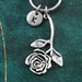 Rose Keychain SMALL Rose Charm Keychain Rose Keyring Girlfriend ...