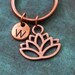 Lotus Keychain VERY SMALL Lotus Flower Keyring Personalized Keychain ...