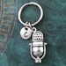Microphone Keychain SMALL Microphone Keyring Personalized Keychain Mic ...