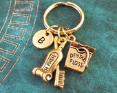 Dental Floss Keychain SMALL Toothpaste Keychain Toothbrush - Etsy