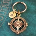 Compass Keychain, Gold Compass Charm, Personalized Key Ring, Compass ...