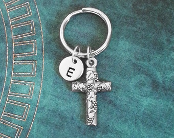 Cross Keychain VERY SMALL Cross Keyring Cross Charm Keychain | Etsy