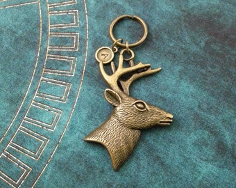 Gold Deer Keychain SMALL Deer Keyring Custom Keyring | Etsy