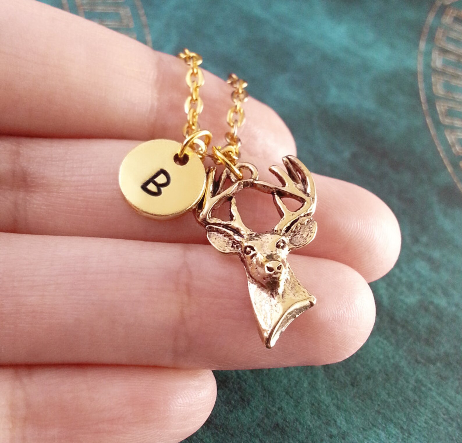 Gold Deer Keychain SMALL Deer Keyring Custom Keyring Personalized ...