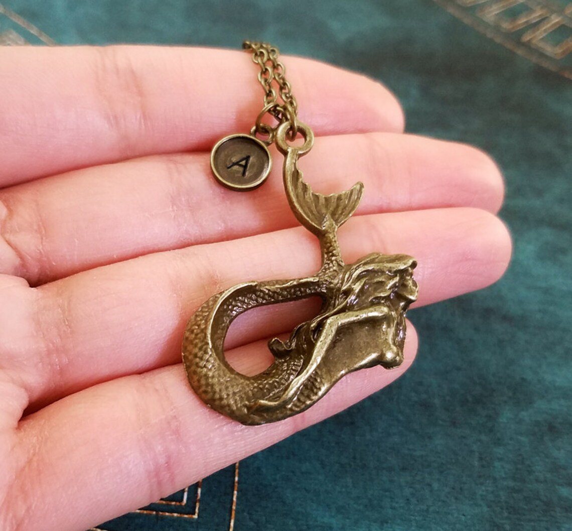 Mermaid Keychain SMALL Bronze Mermaid Keyring Personalized - Etsy