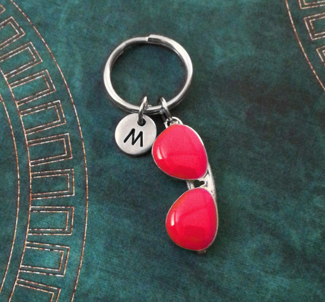 Sunglasses Keychain SMALL Sunglasses Keyring Pink Sunglasses Charm ...