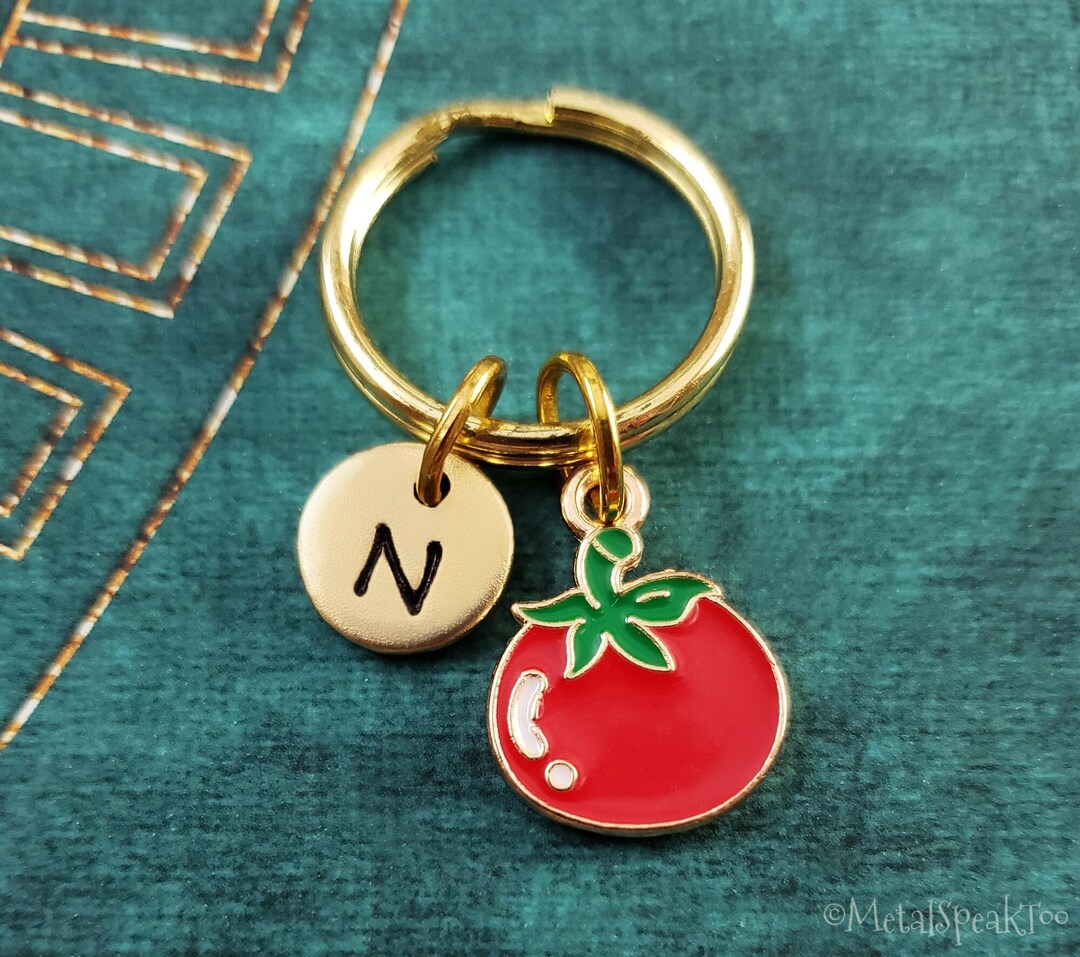 Tomato Keychain SMALL Red Tomato Pendant Charm Keychain Gardening Gift ...