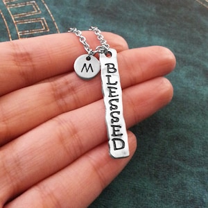 Blessed Keychain Blessed Keyring Silver Engraved Keychain Stamped ...