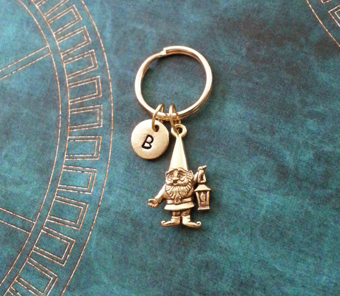 Gnome Keychain VERY SMALL Lawn Gnome Keyring Personalized - Etsy