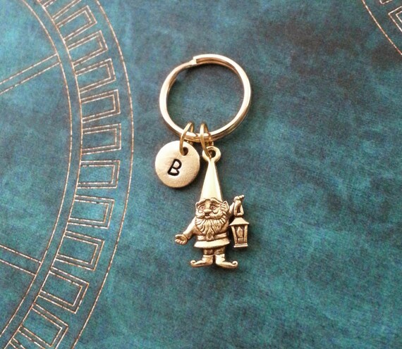 Gnome Keychain VERY SMALL Lawn Gnome Keyring Personalized | Etsy