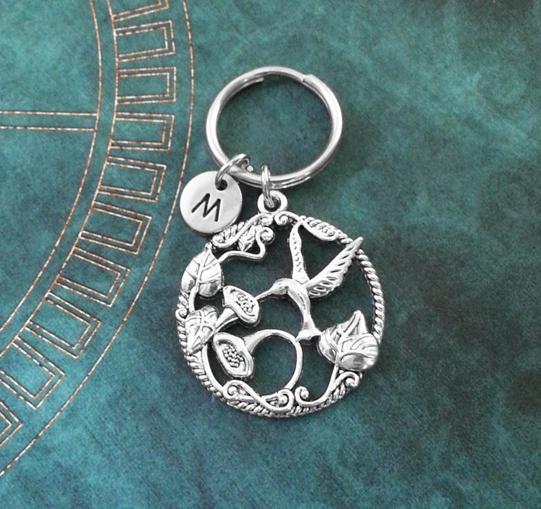 Hummingbird Keychain Hummingbird Keyring Flower Keychain Bird Keychain ...