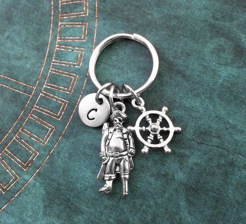 Pirate Keychain SMALL Ship Wheel Keyring Personalized Keychain - Etsy