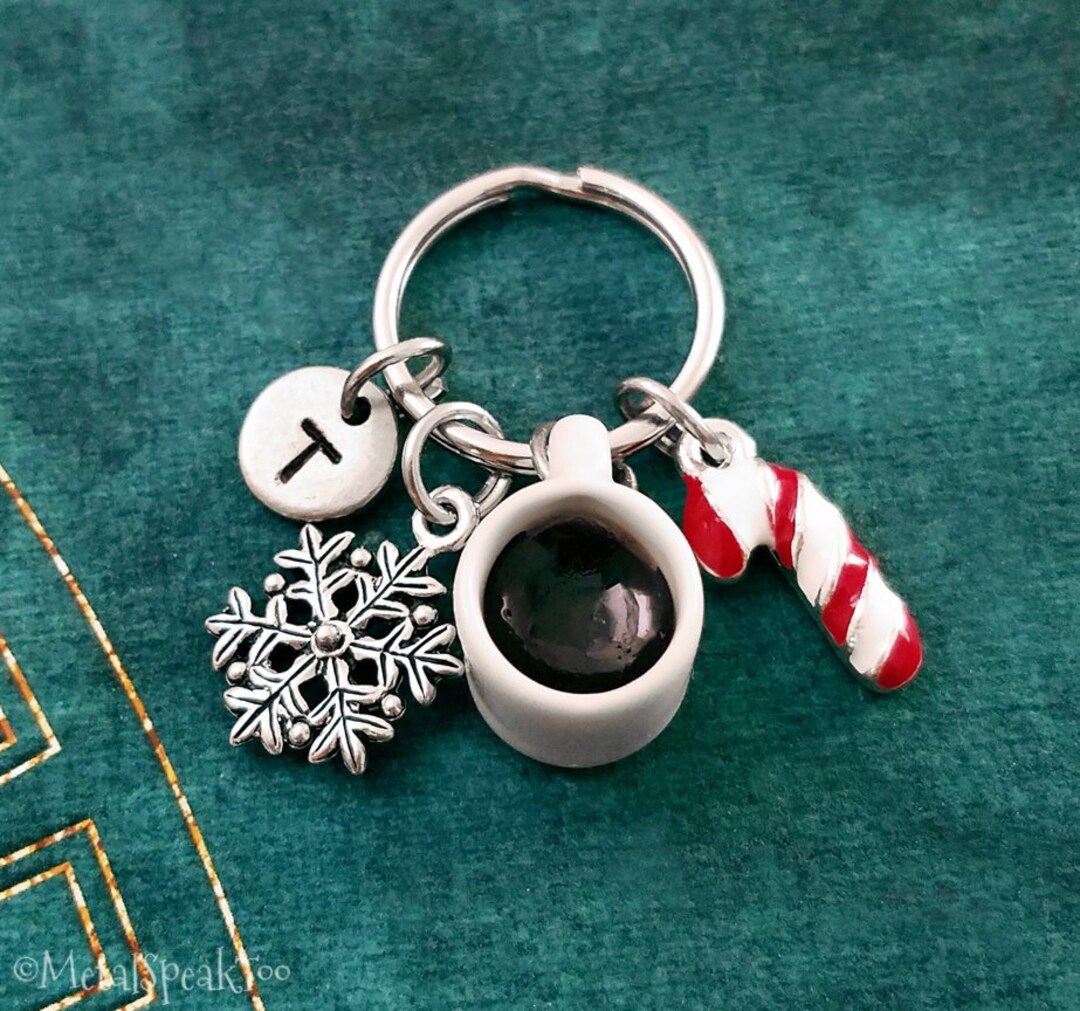 Peppermint Mocha Keychain SMALL Coffee Keychain Cocoa Keychain Hot ...