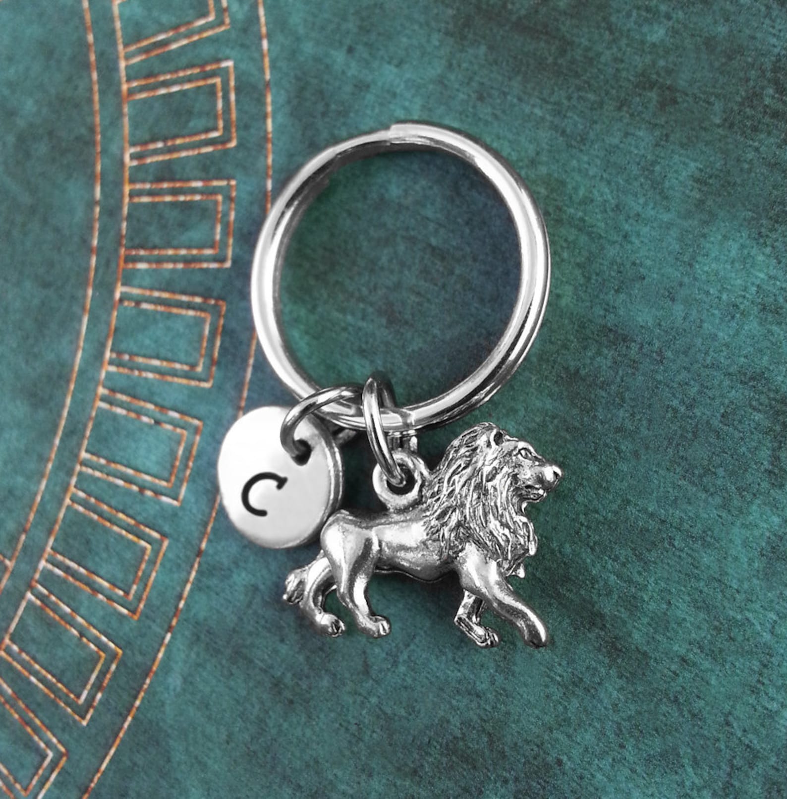 Lion Keychain SMALL Keyring Animal Key Ring Personalized - Etsy