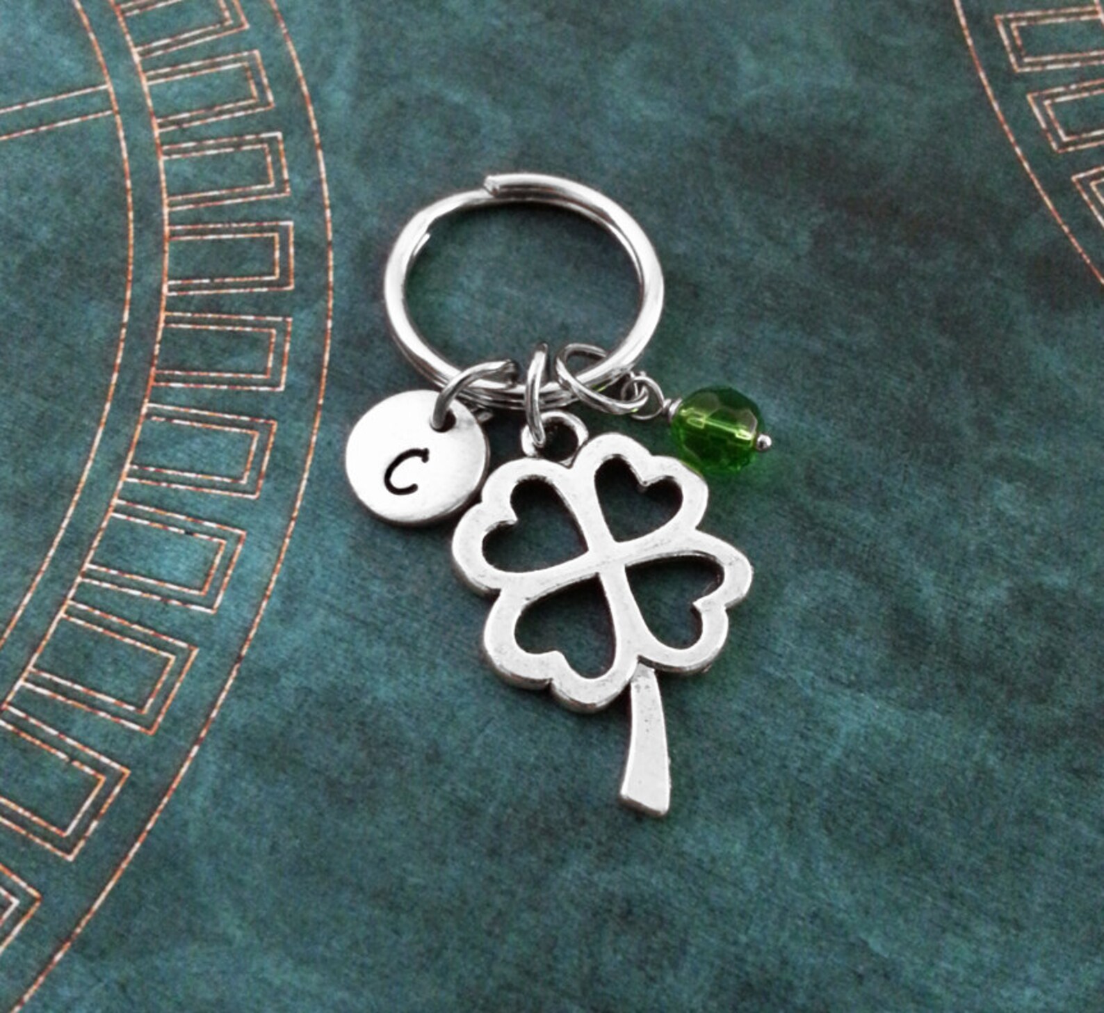 Four Leaf Clover Keychain Personalized Keyring St. - Etsy