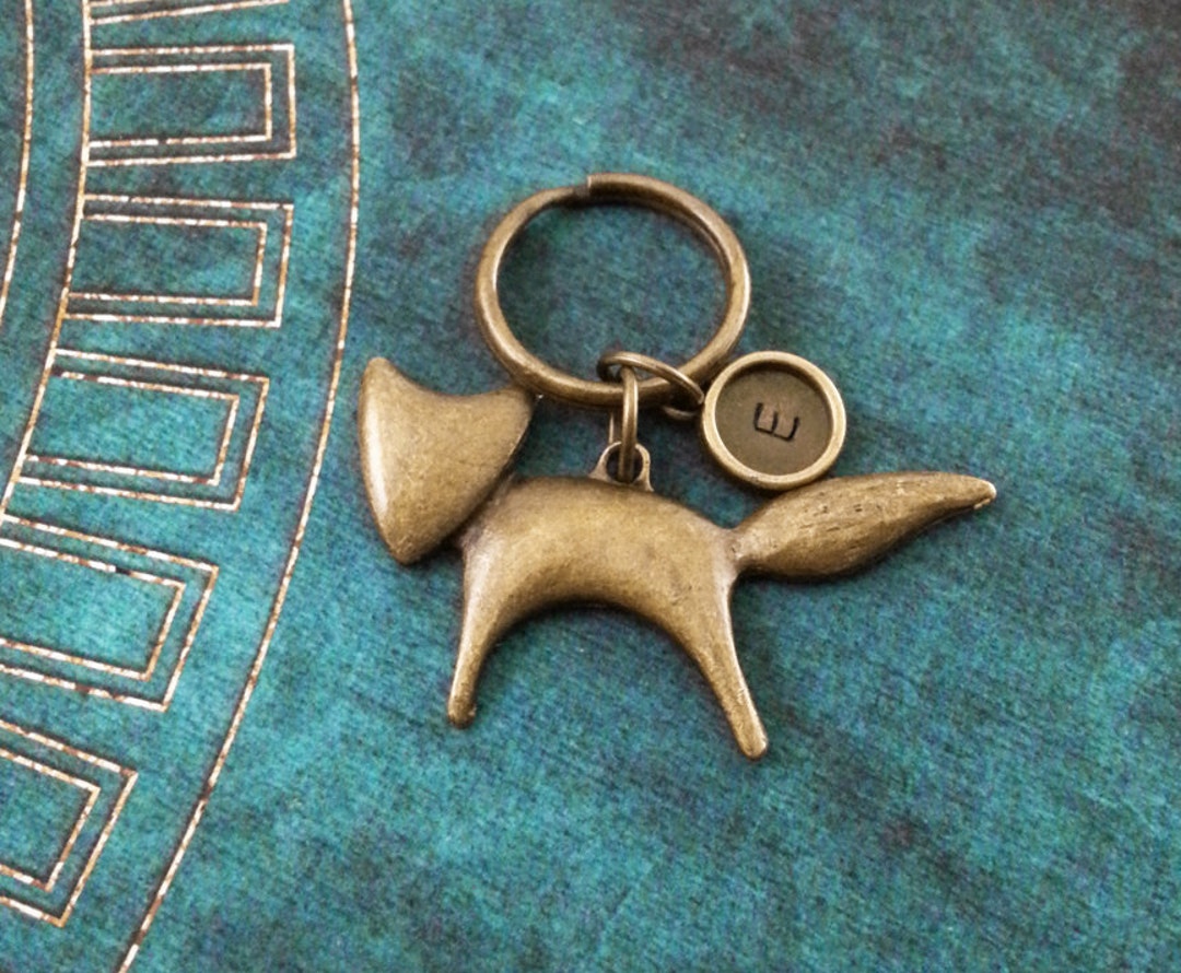 Fox Keychain LARGE Bronze Fox Keyring Personalized Keychain Animal ...