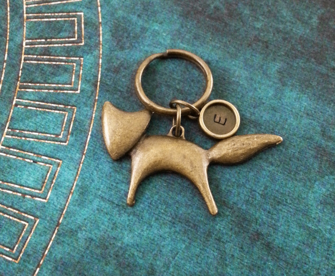 Fox Keychain LARGE Bronze Fox Keyring Personalized Keychain Animal ...