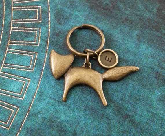 Fox Keychain LARGE Bronze Fox Keyring Personalized Keychain | Etsy