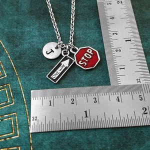 Stop Sign Keychain VERY SMALL One Way Keychain Initial Keychain Driving ...