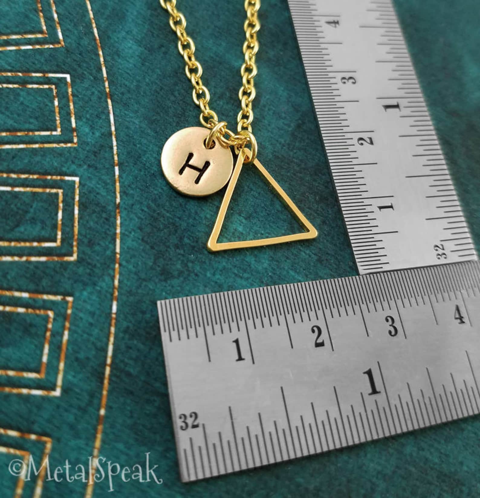 Triangle Keychain SET of 2 SMALL Triangle Keyrings Geometric Keychain ...