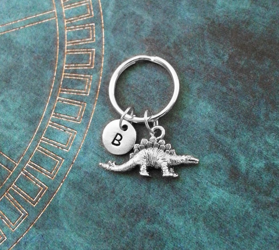 Dinosaur Keychain VERY SMALL Stegosaurus Keychain Personalized | Etsy