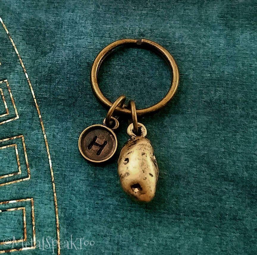 Potato Keychain VERY SMALL Bronze Russet Potato Keyring Baked | Etsy