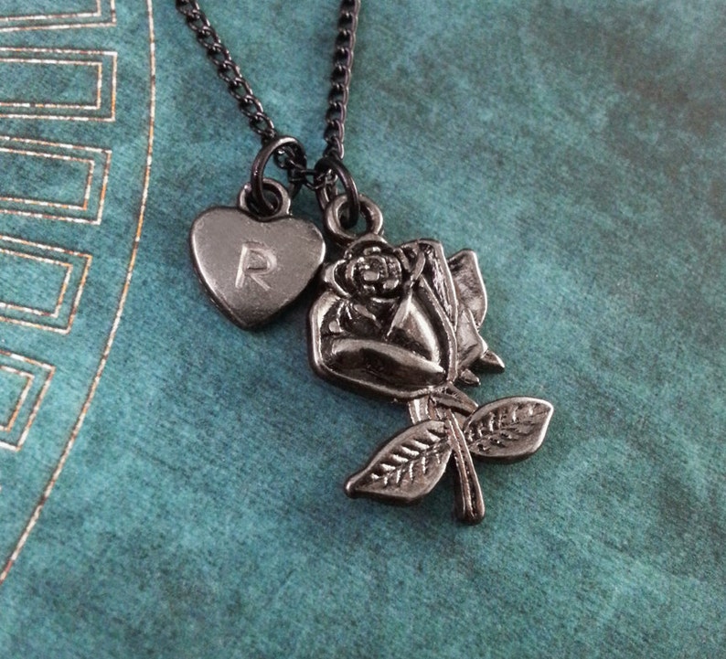 Black Rose Keychain, SMALL Rose Charm, Personalized Key Ring, Valentine ...