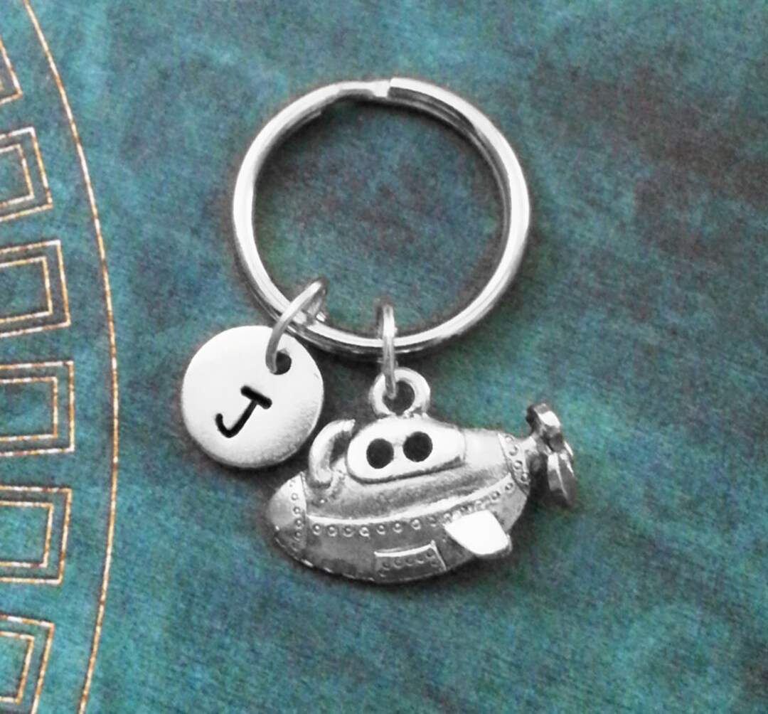 Submarine Keychain SMALL Submarine Keyring Silver Submarine Charm ...