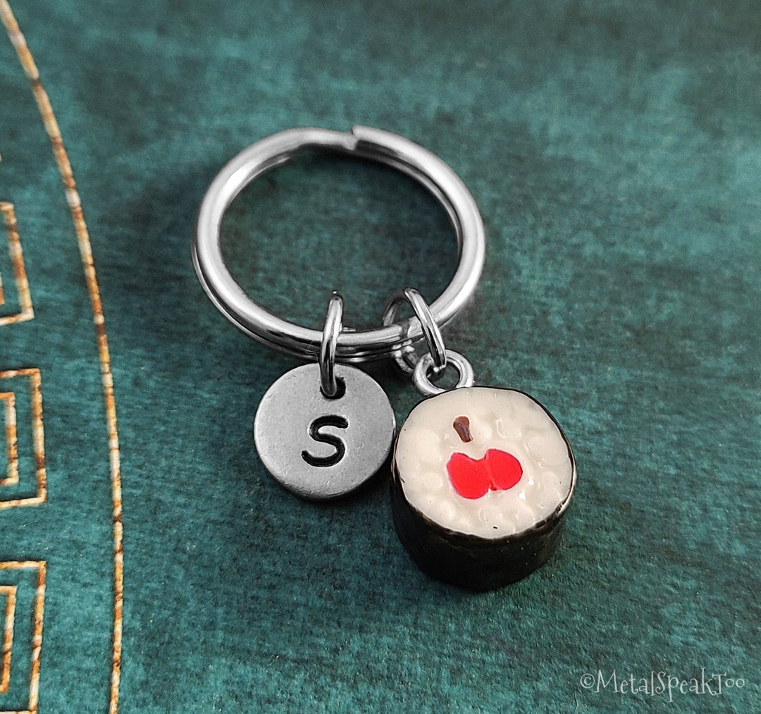Sushi Keychain SMALL Sushi Keyring Sushi Gift Personalized Initial ...